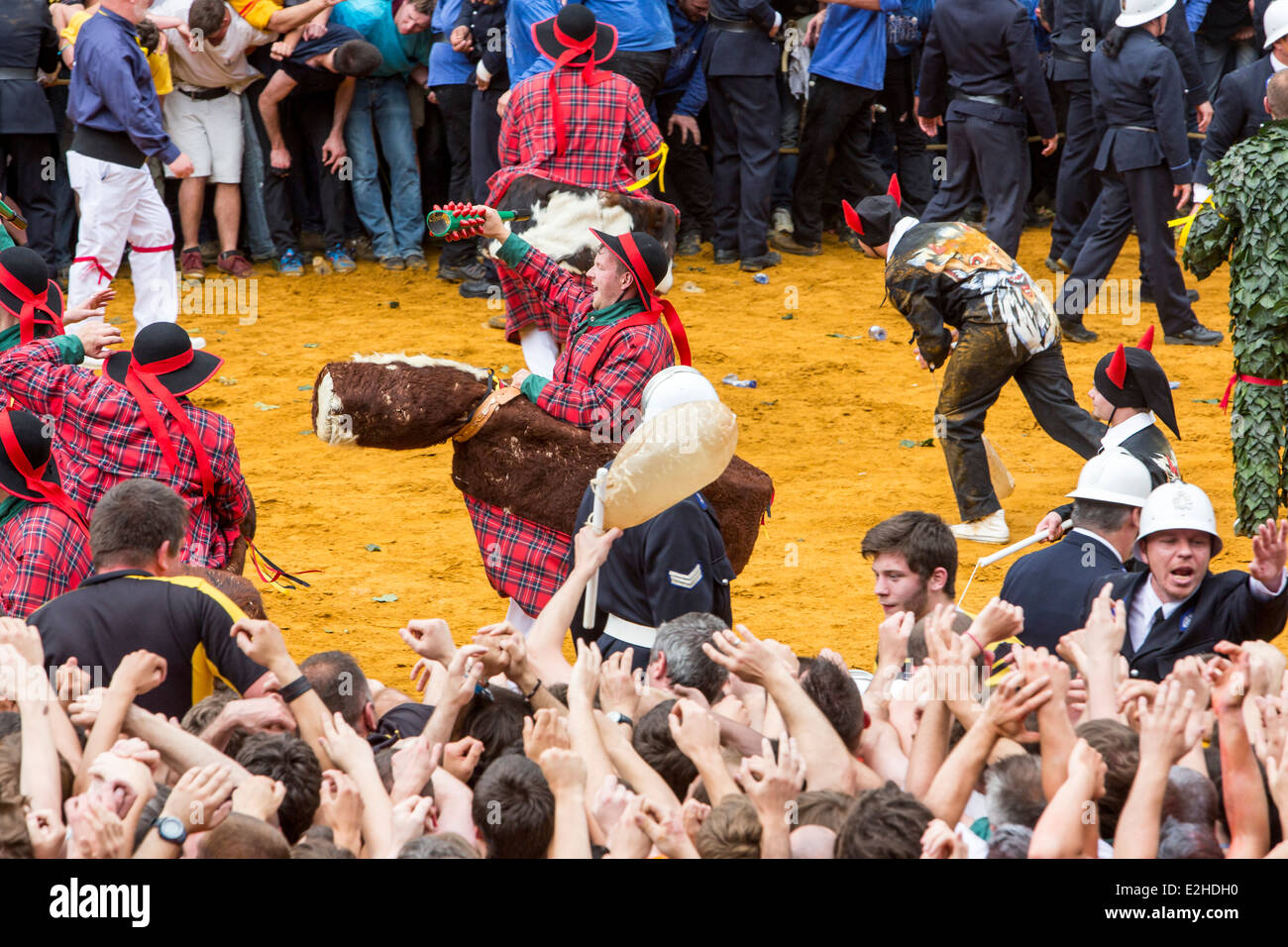 "Doudou" festival in Mons, Belgium. "Lumeçon" battle of the holy St ...