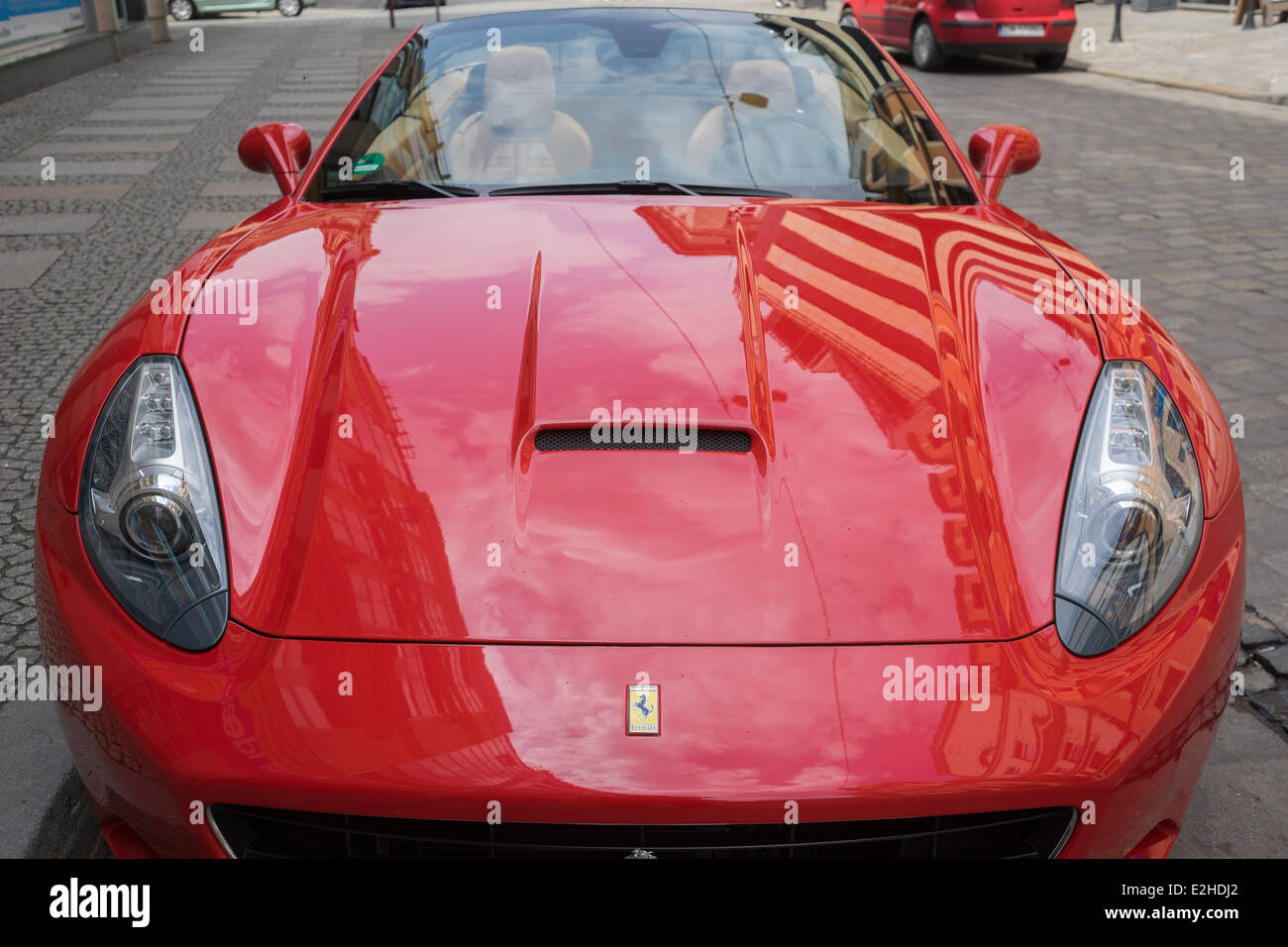 Red Ferrari cabrio Stock Photo - Alamy