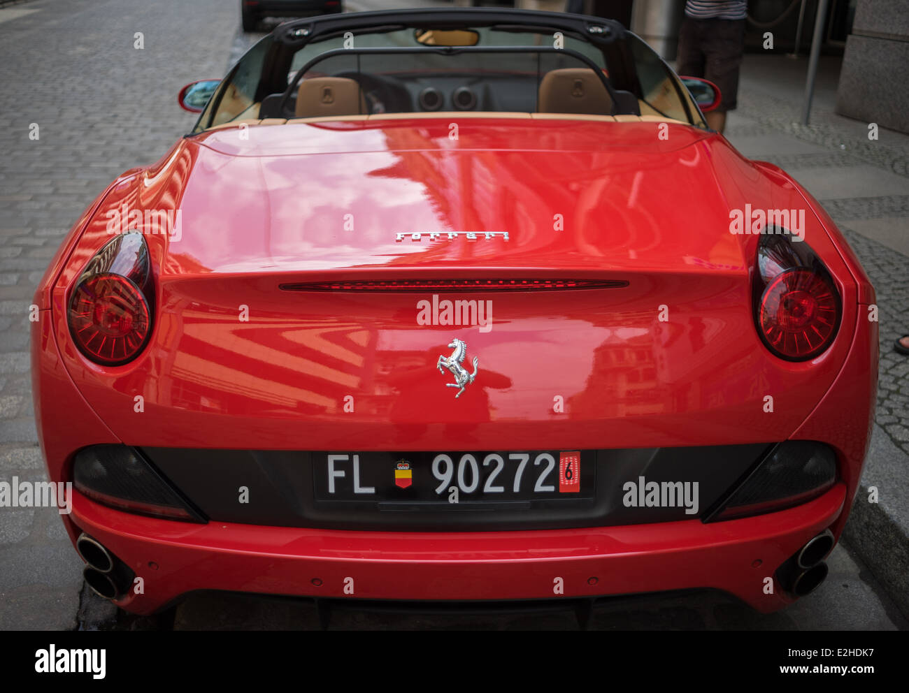 Red Ferrari cabrio Stock Photo - Alamy