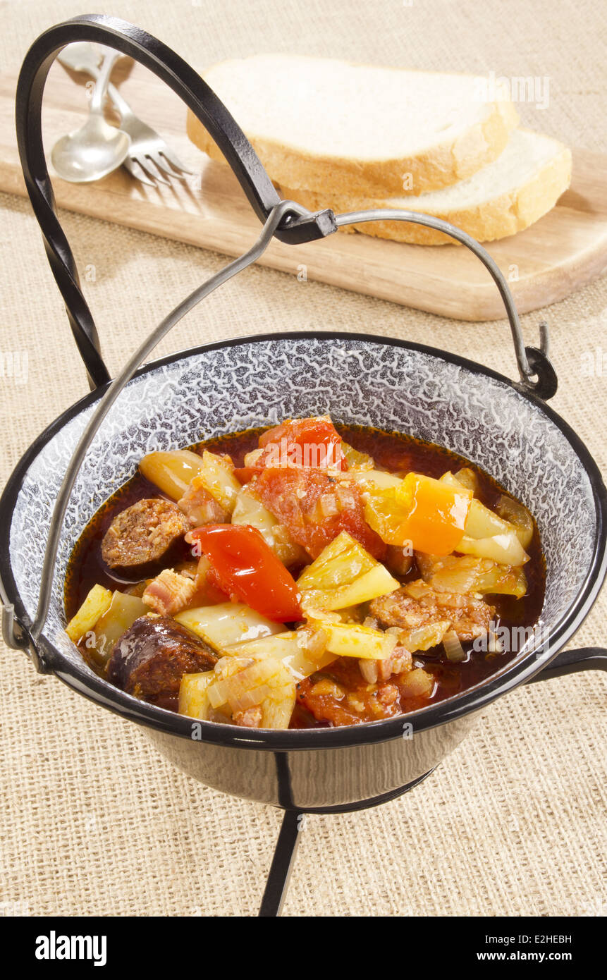hungarian letcho in a small pot Stock Photo - Alamy