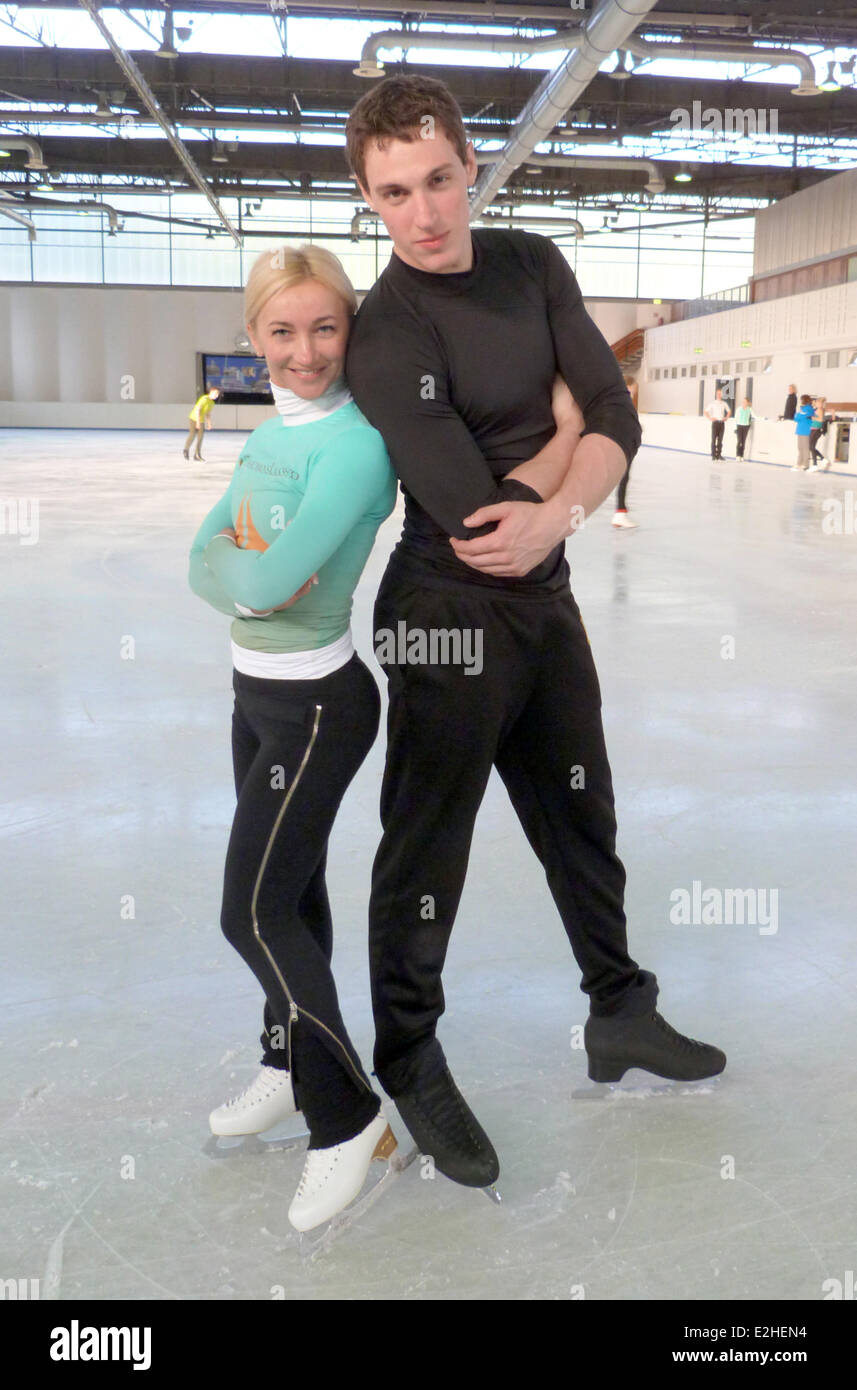 Figure skater Aljona Savchenko poses with Bruno Massot from France in ...