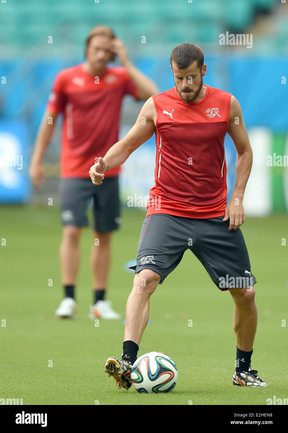 Tranquillo Barnetta of Switzerland attends a training session of the ...
