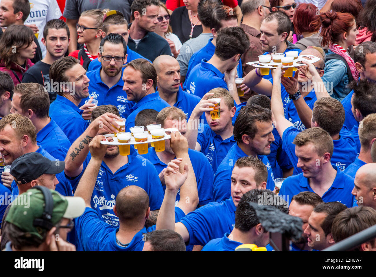 "Doudou" festival in Mons, Belgium. "Lumeçon" battle of the holy St ...