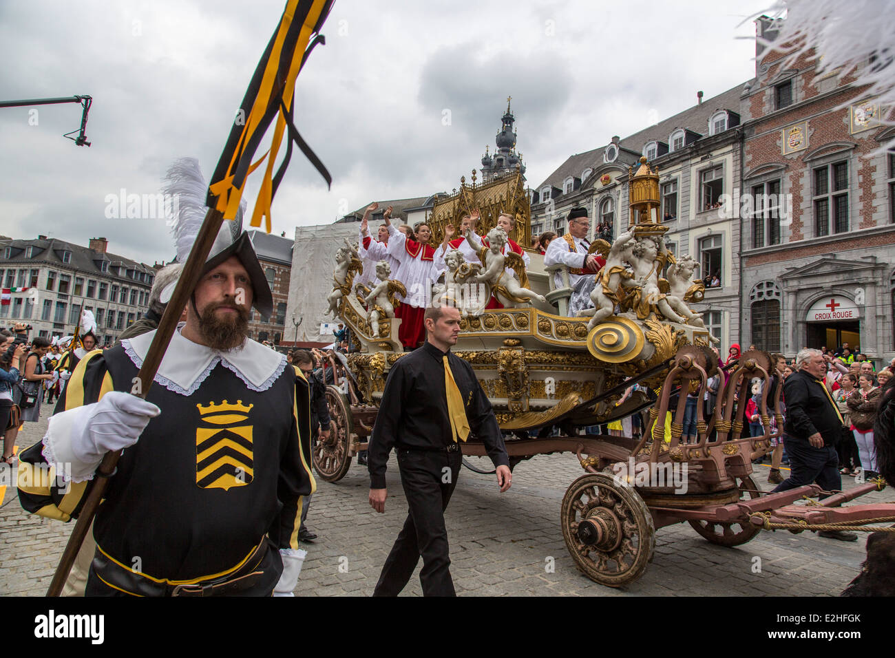 "Doudou" festival in Mons, Belgium. "Lumeçon" battle of the holy St ...