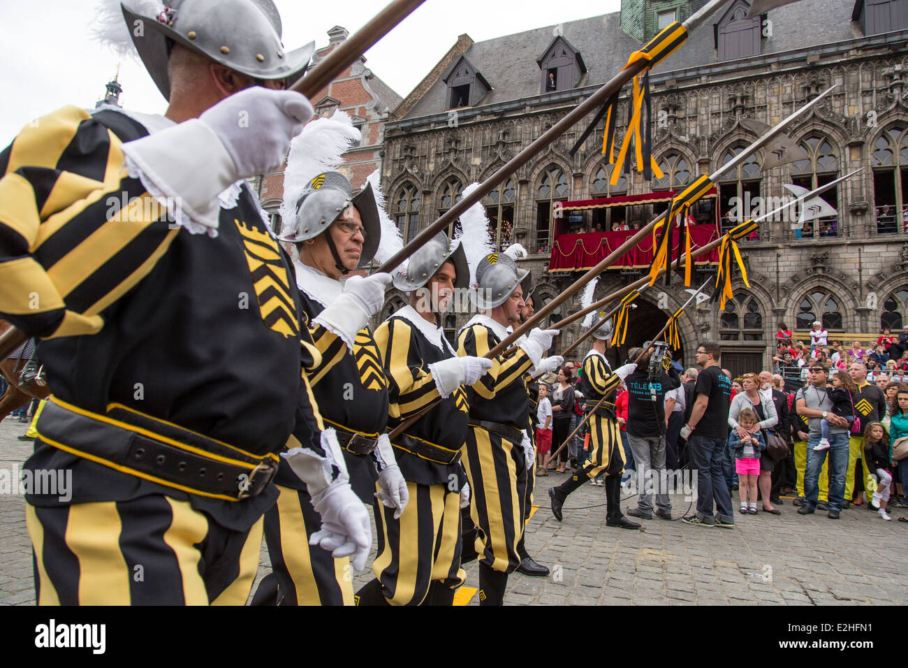 "Doudou" festival in Mons, Belgium. "Lumeçon" battle of the holy St ...