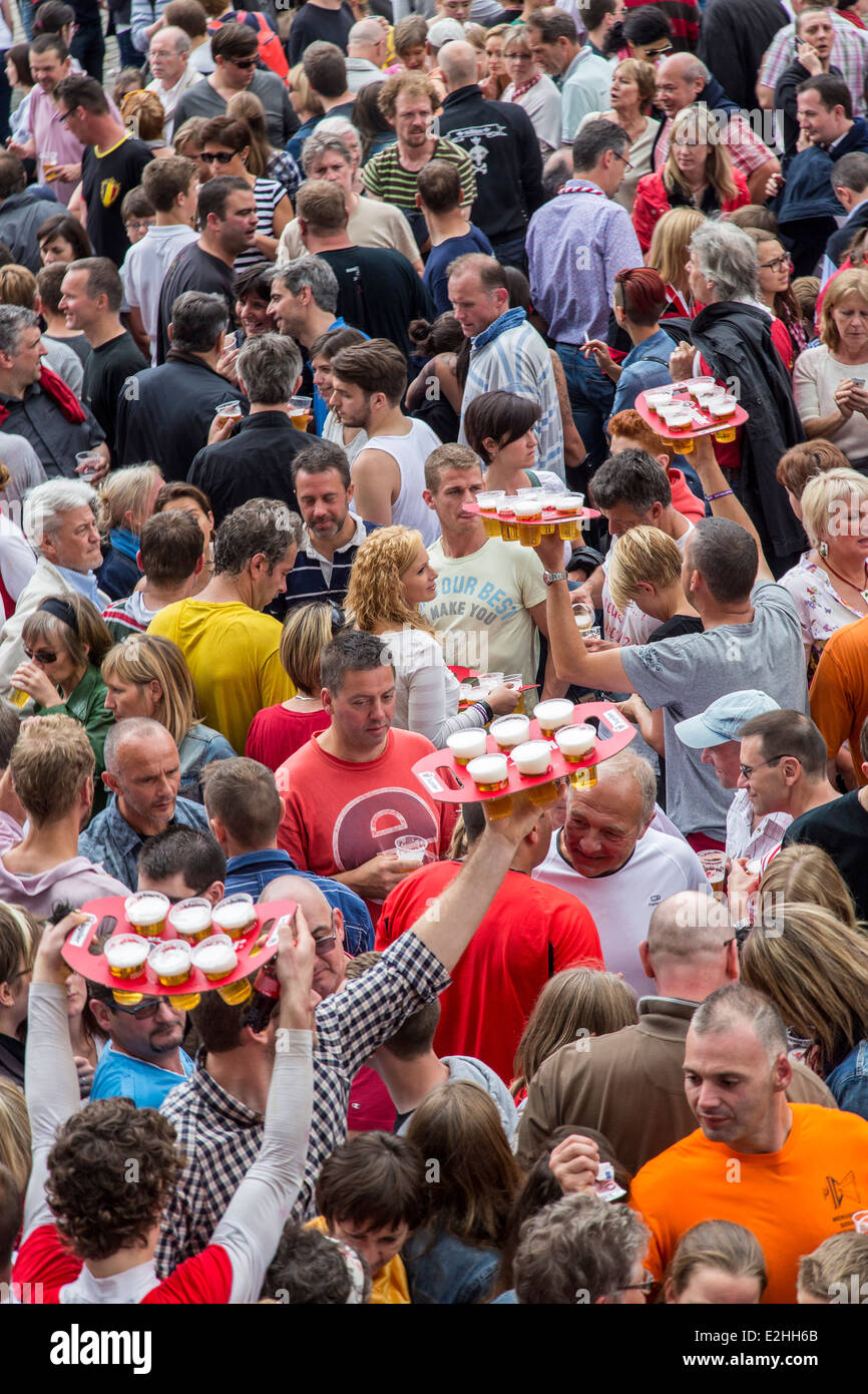 "Doudou" festival in Mons, Belgium. "Lumeçon" battle of the holy St ...