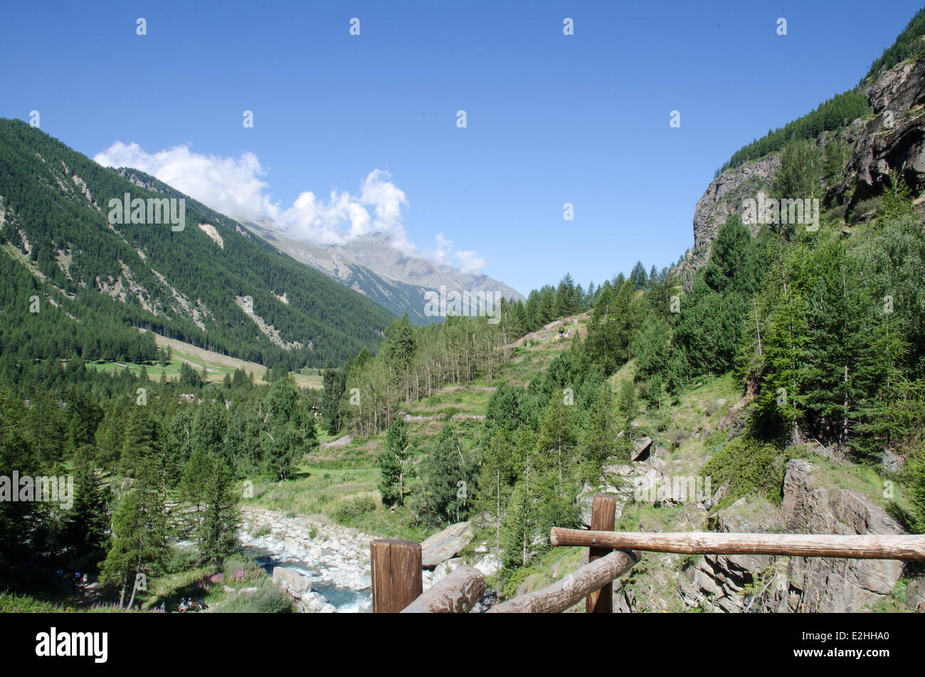 river in a mountain valley of northern italy Stock Photo - Alamy