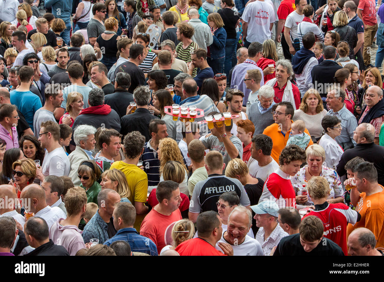 "Doudou" festival in Mons, Belgium. "Lumeçon" battle of the holy St ...