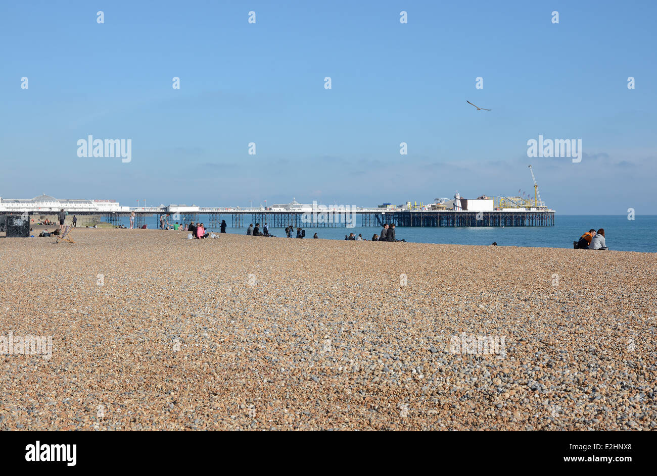 Shingle beach and pier at Brighton. East Sussex. England Stock Photo ...