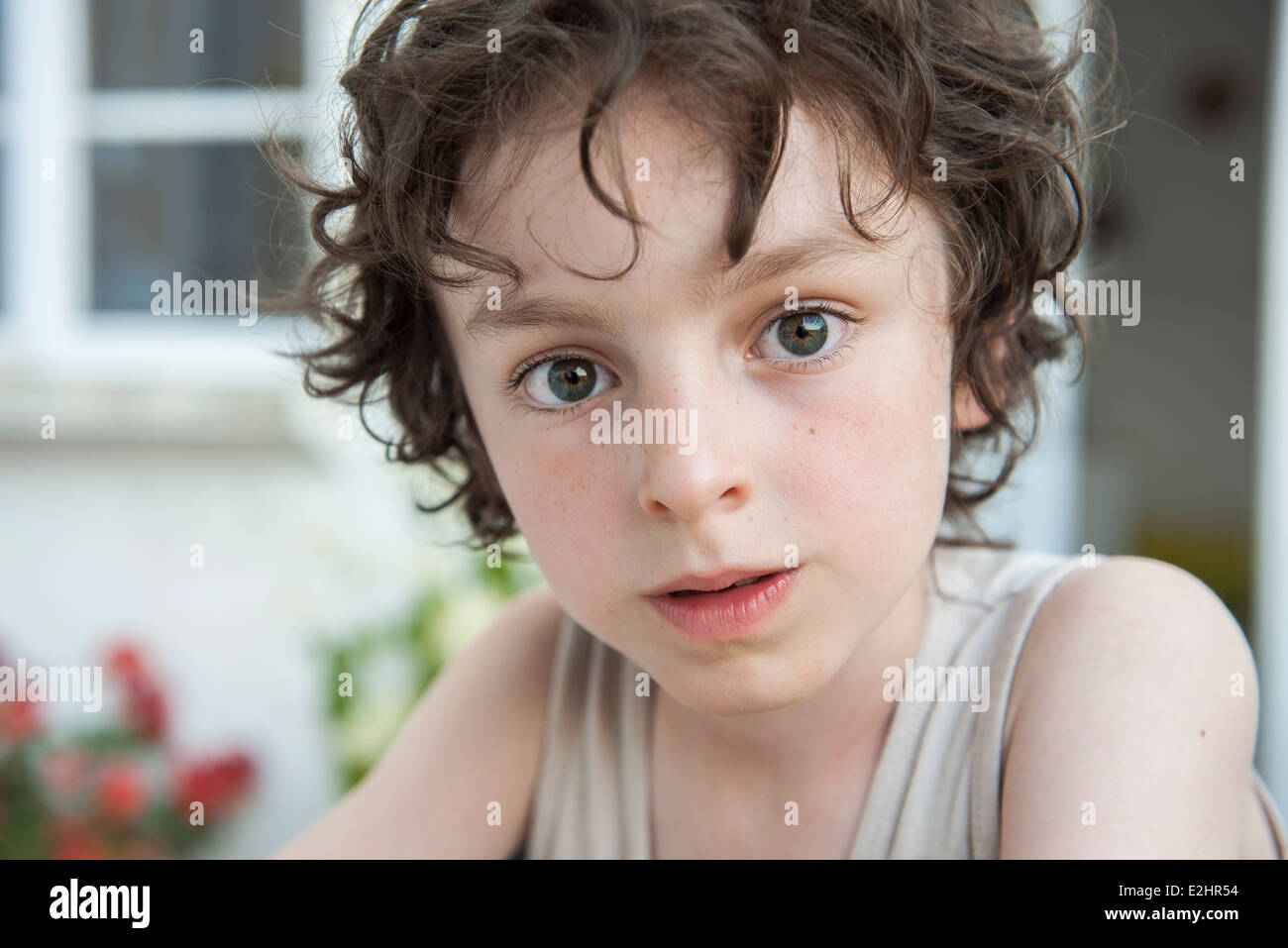 Boy outdoors, portrait Stock Photo - Alamy