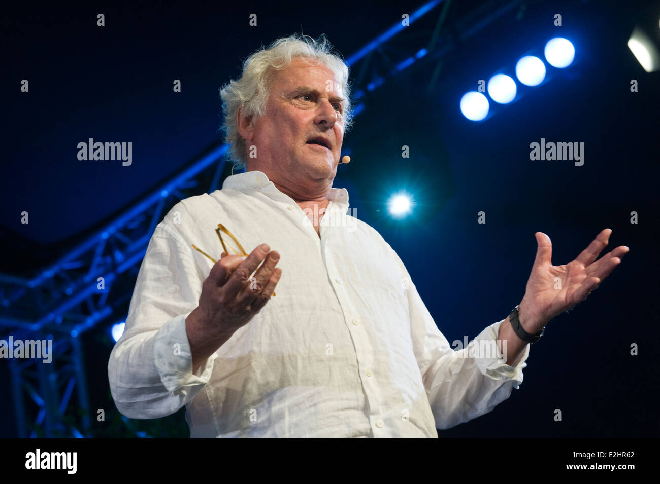 Director Richard Eyre talking about Shakespeare on stage at Hay ...