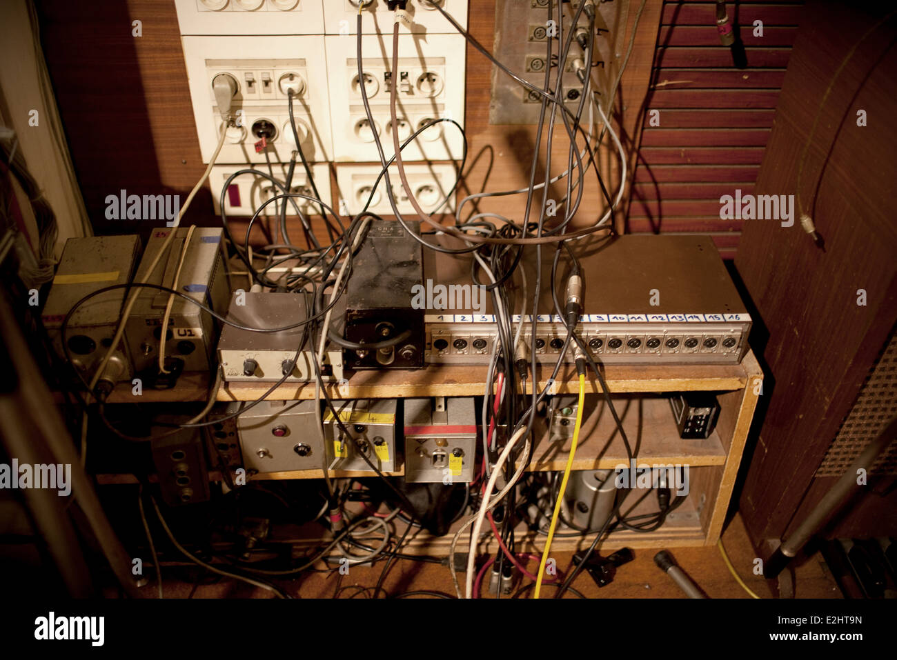 Audio equipment in recording studio Stock Photo - Alamy