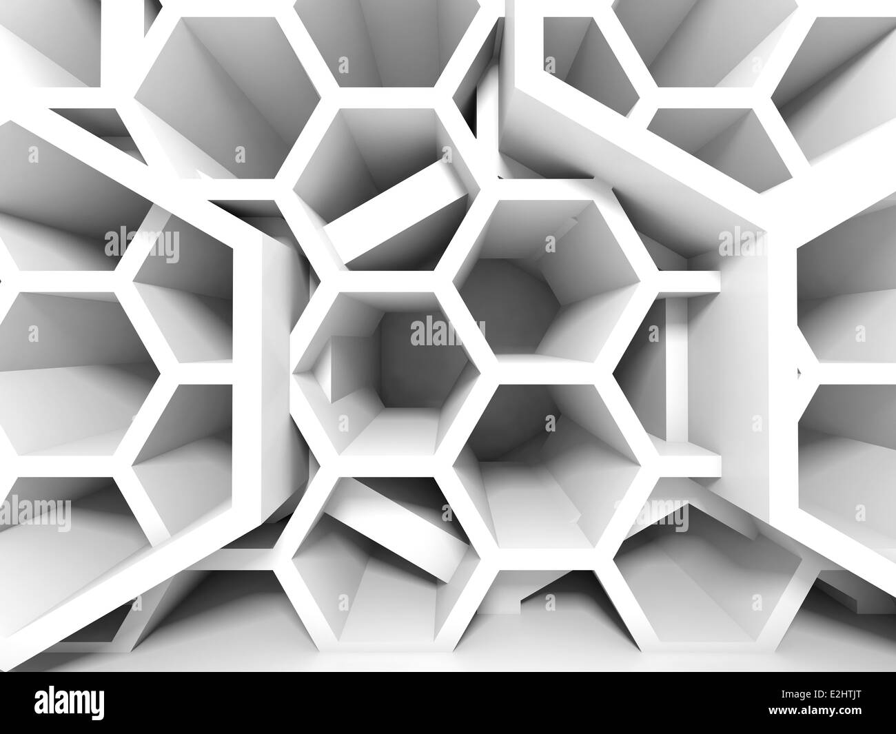 Abstract white honeycomb structure. 3d render background Stock Photo ...