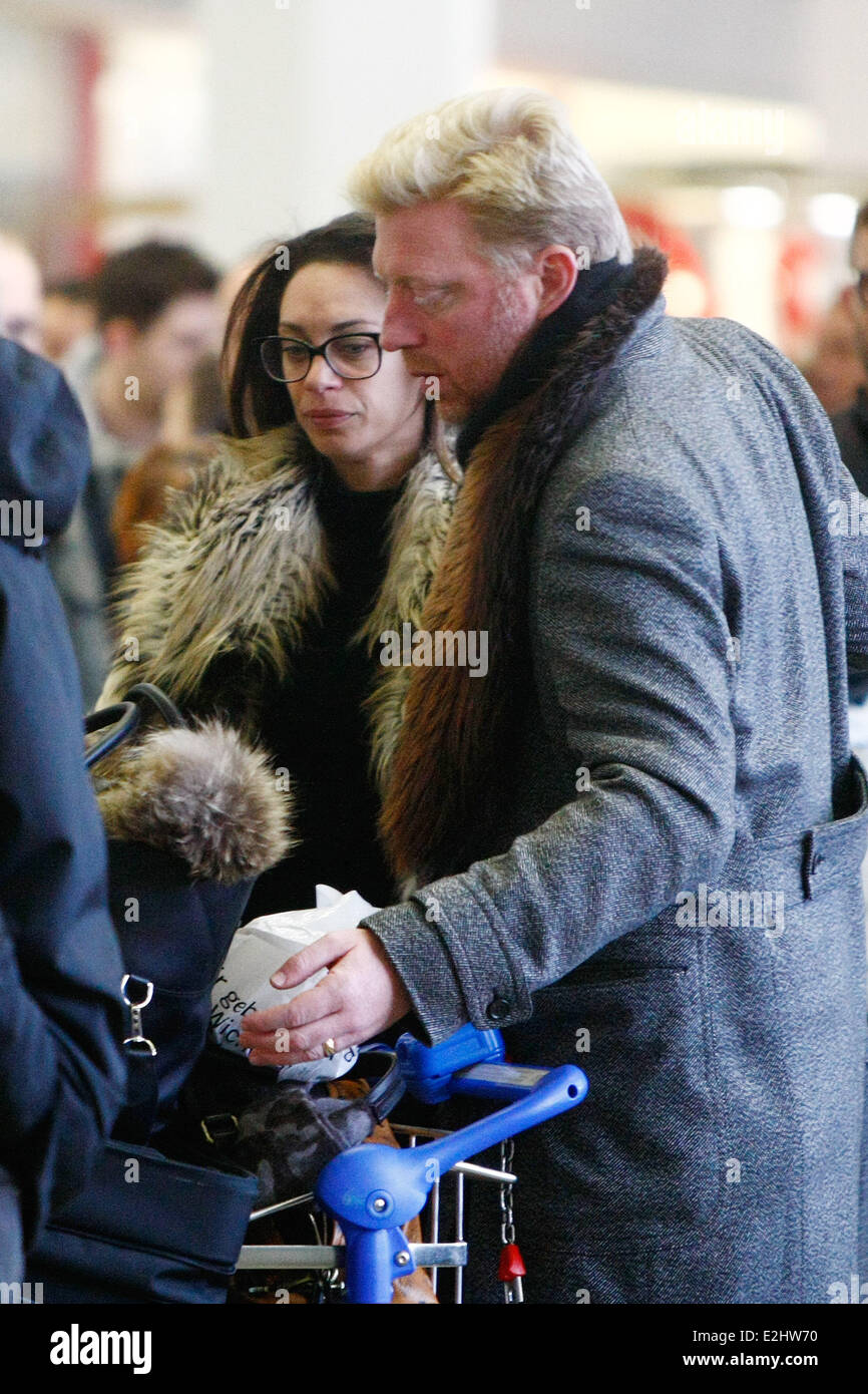 Boris Becker and Lilly Becker arriving at Tegel airport for a flight to ...