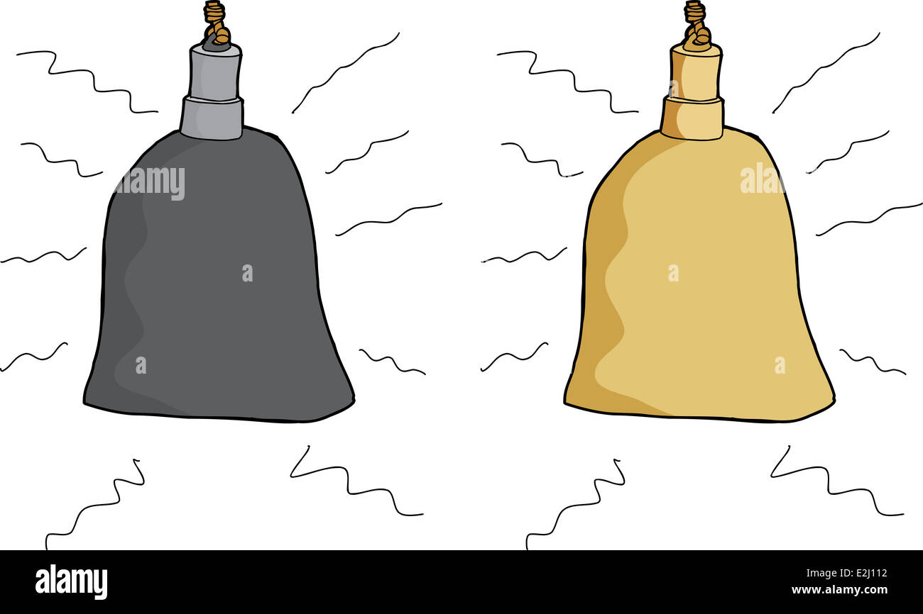 Bronze and iron isolated ringing bell cartoon Stock Photo - Alamy