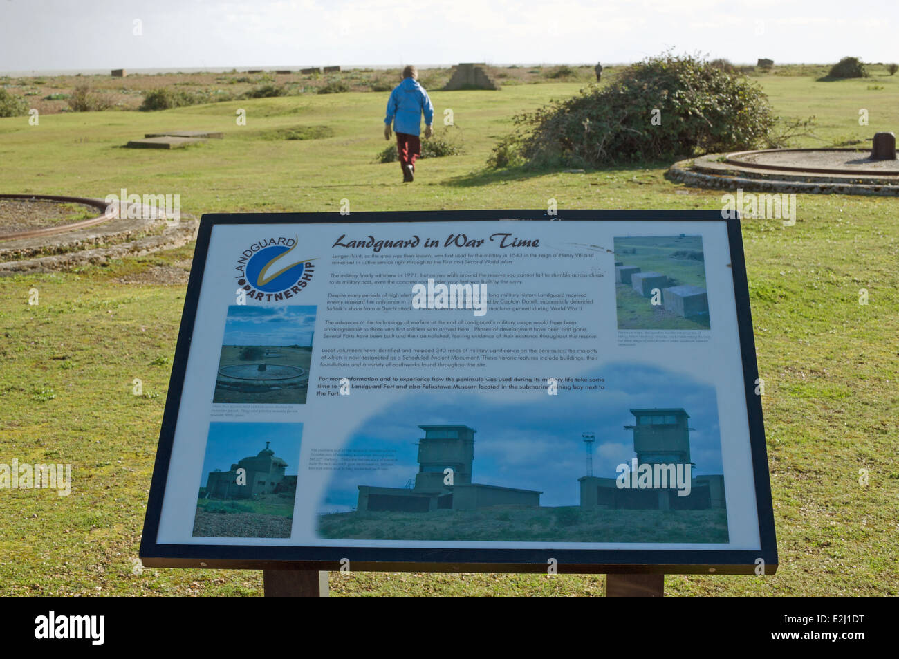 Landguard nature reserve in war time information board, Felixstowe ...