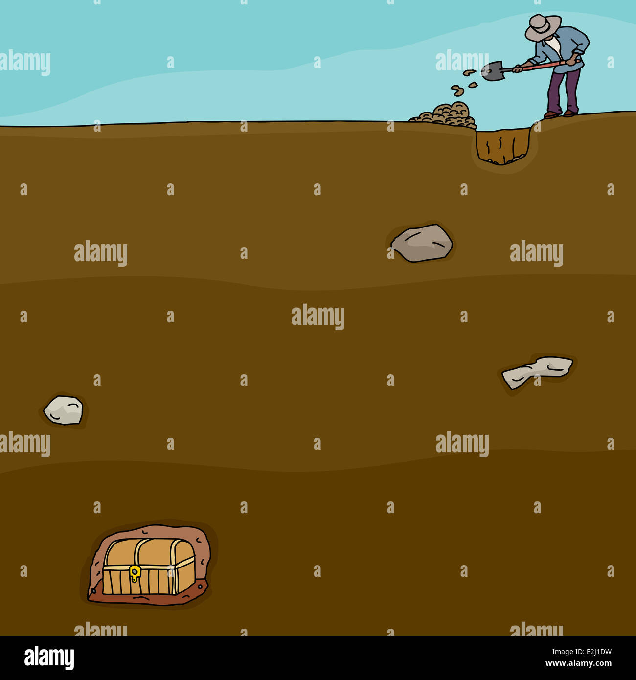 Digging man cartoon illustration hi-res stock photography and images ...