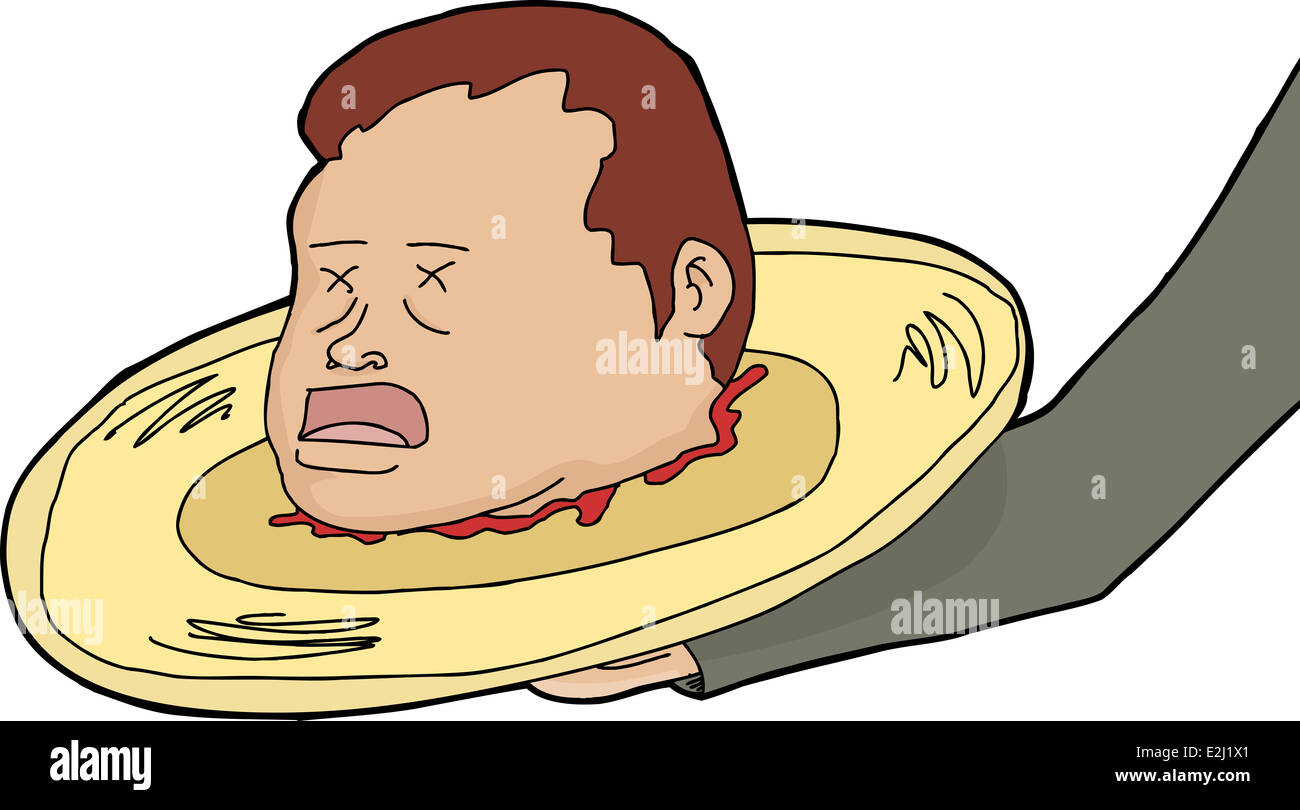 Symbol of revenge with head on a golden plate Stock Photo - Alamy