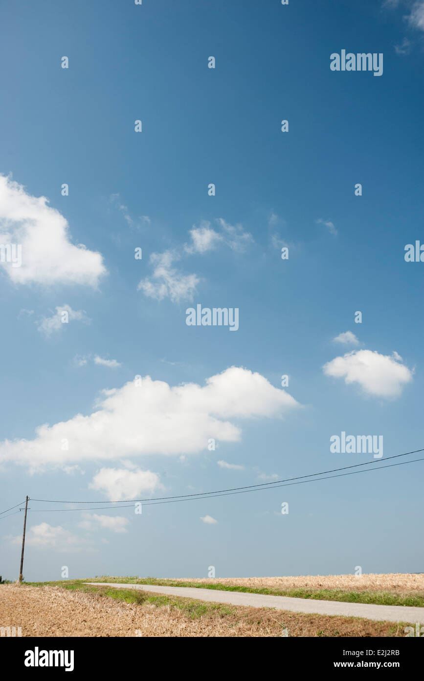Power lines along rural road hi-res stock photography and images - Alamy