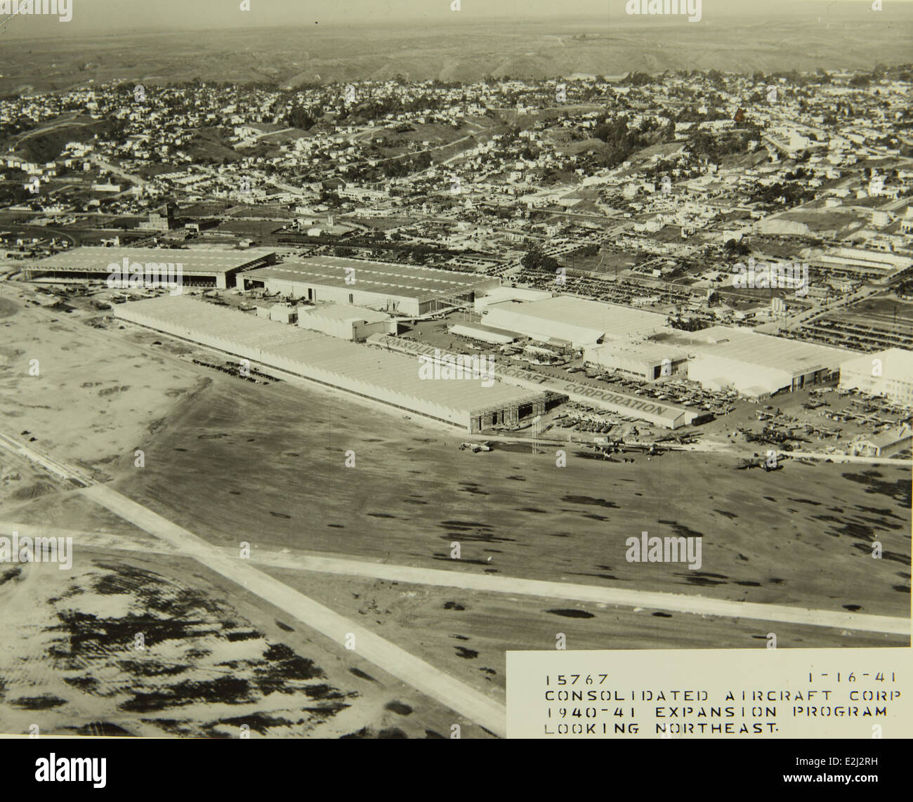 This image showcases Convair/General Dynamics' aerospace factory, which ...