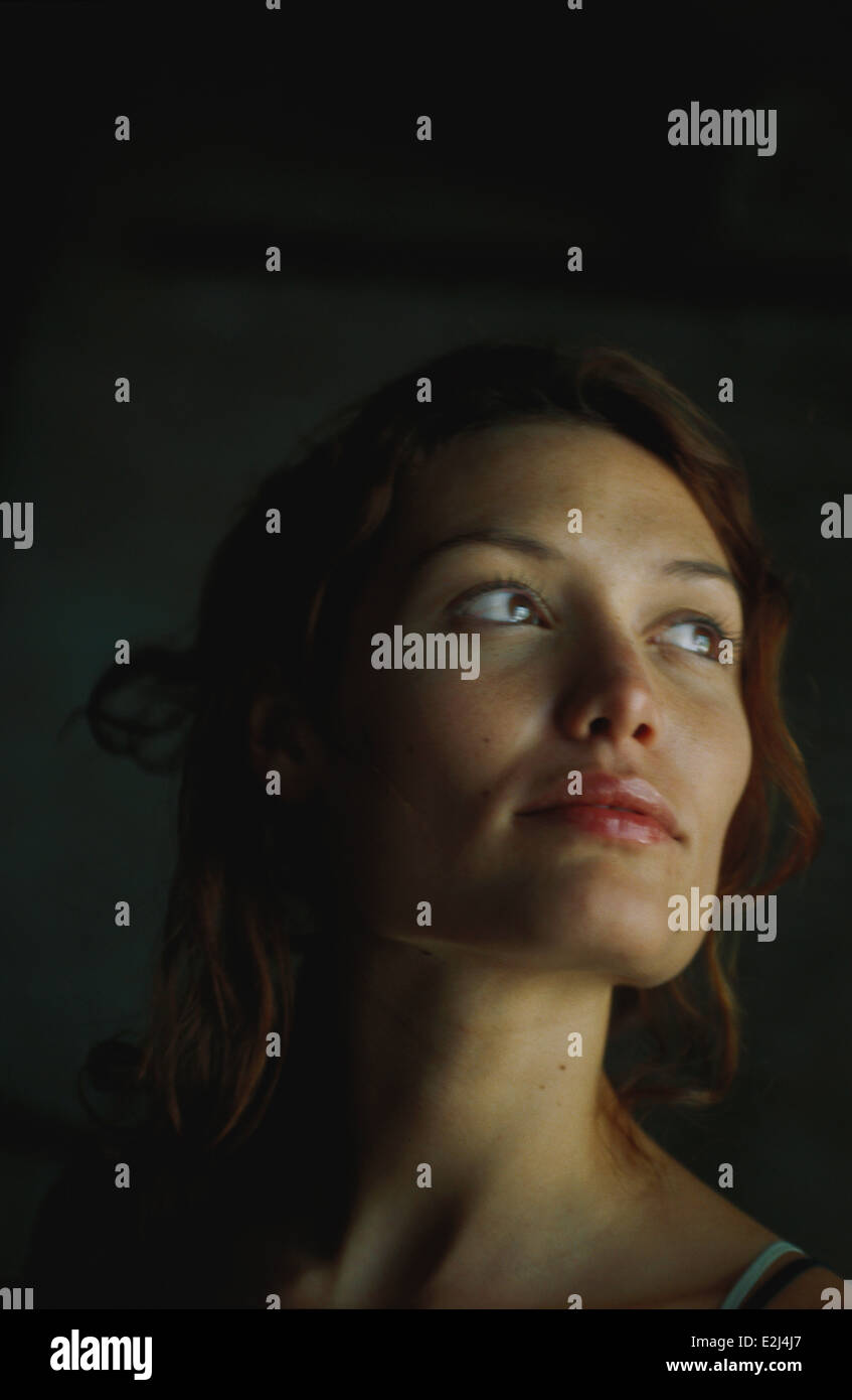 Woman looking away, portrait Stock Photo - Alamy