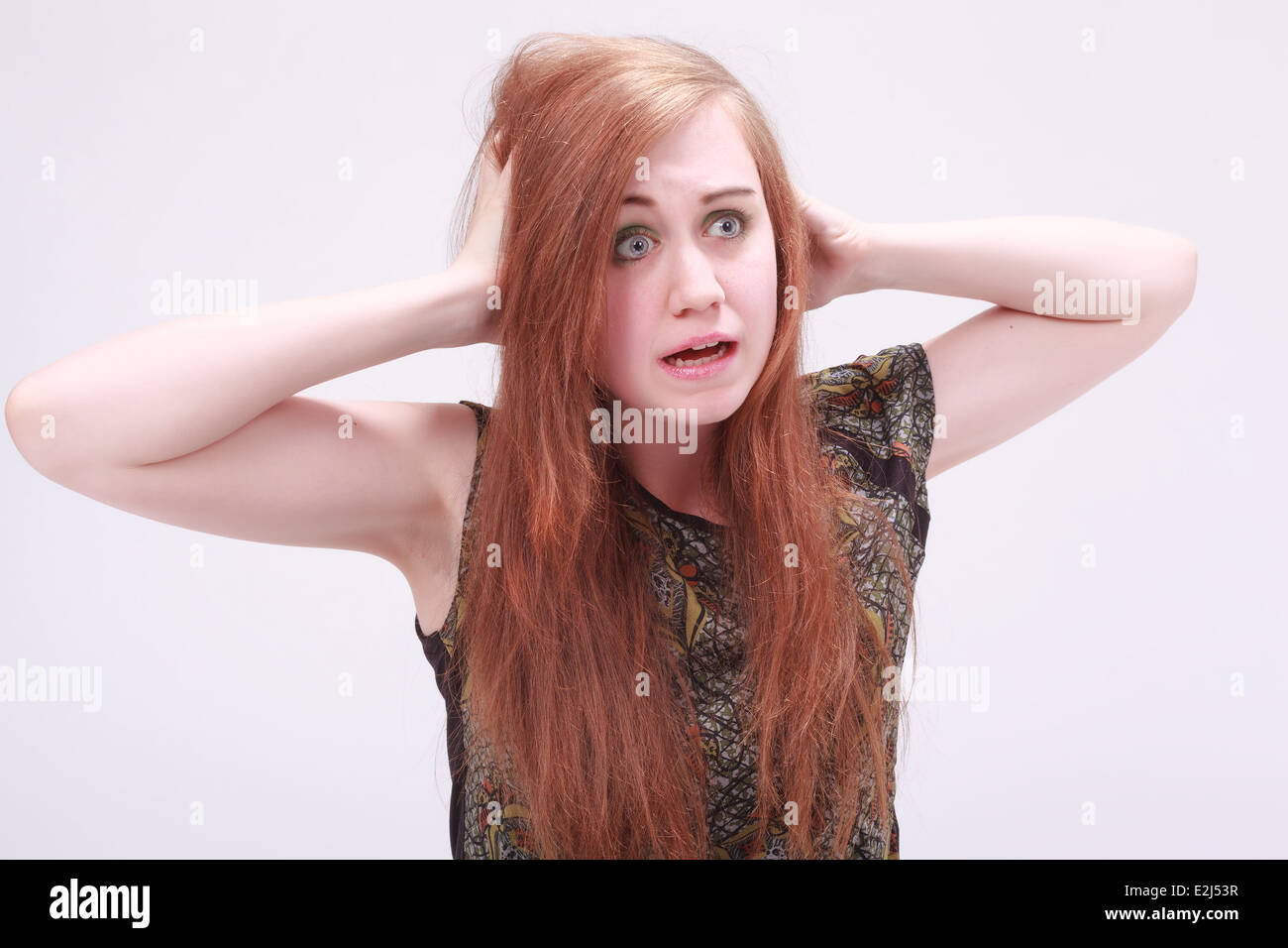 Female model looking frustrated Stock Photo - Alamy