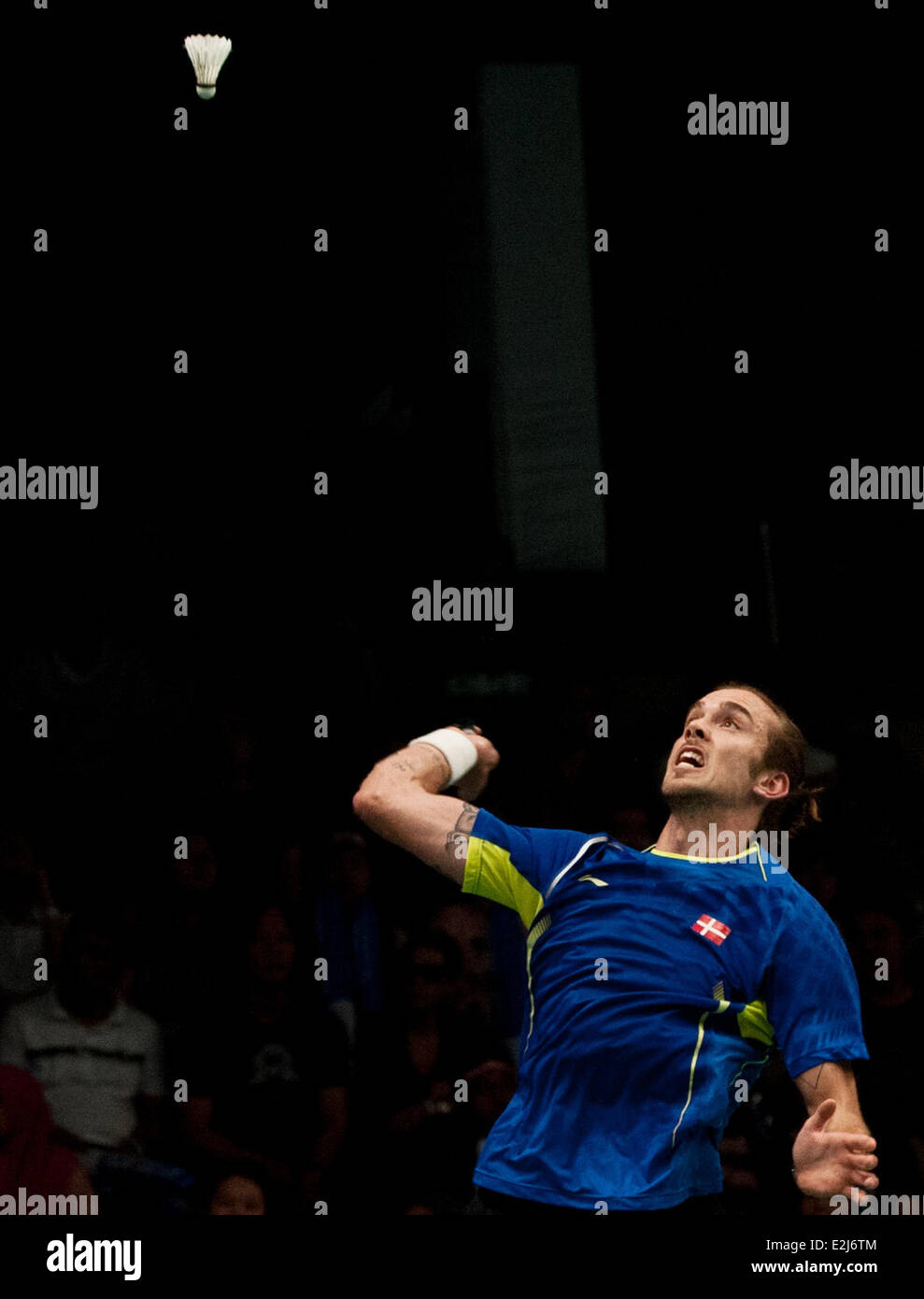 Jakarta, Indonesia. 20th June, 2014. Jan O Jorgensen of Denmark returns ...
