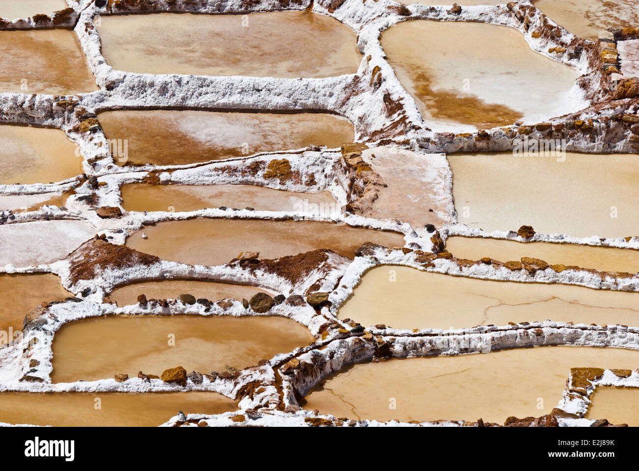 Salt mines in the Sacred Valley of the Incas or Urubamba Valley, Maras ...