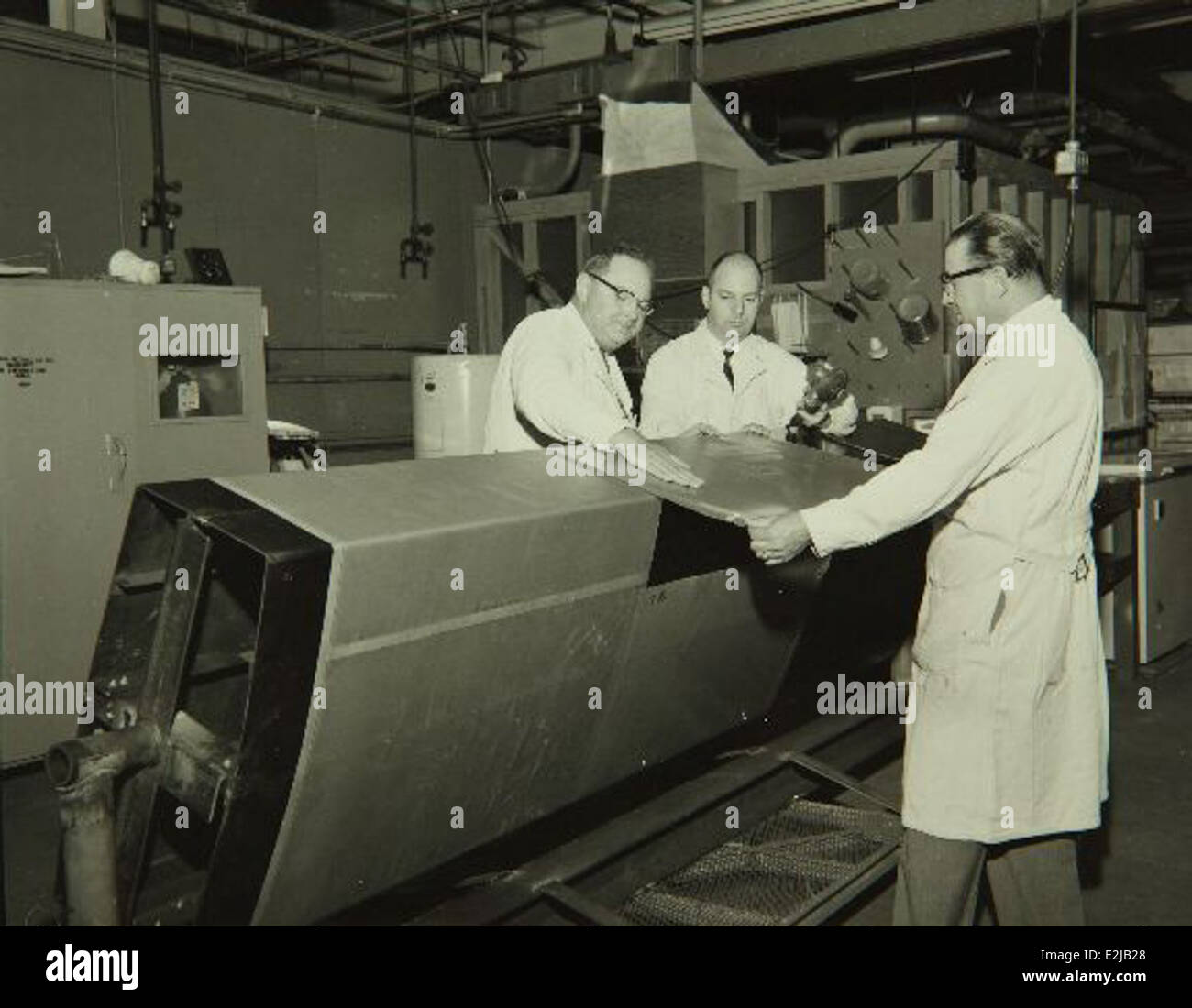 This image depicts the operations at the Convair/General Dynamics plant ...