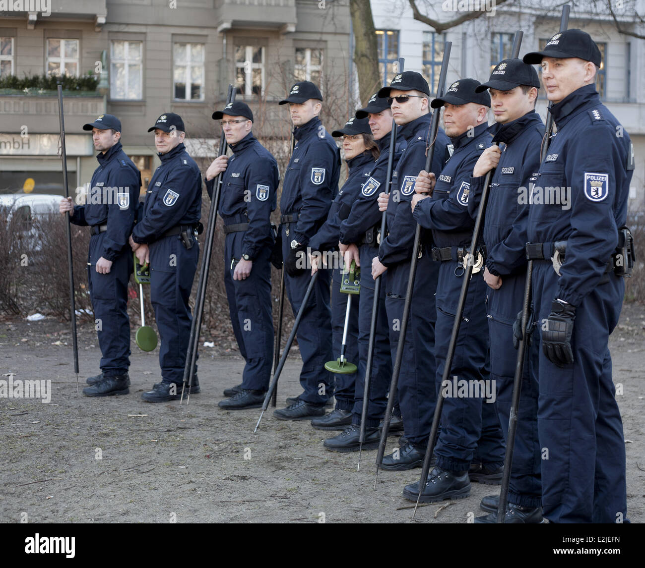 Policemen at a photocall on the set of German TV series Tatort episode ...