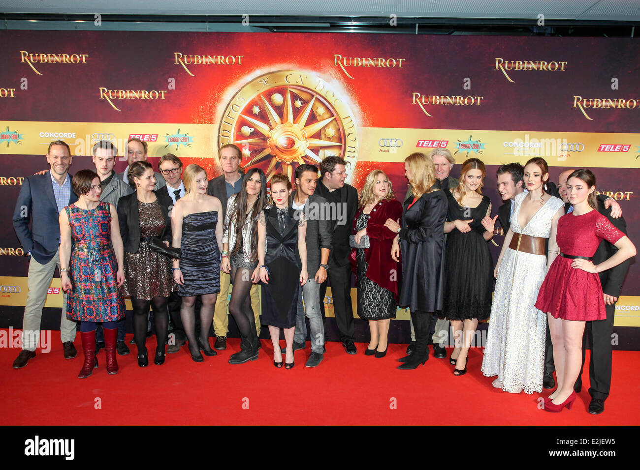 actors and crew at the world premiere of 'Rubinrot - Liebe geht durch ...