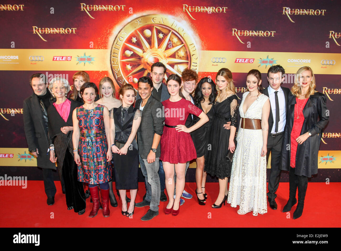 actors at the world premiere of 'Rubinrot - Liebe geht durch alle ...