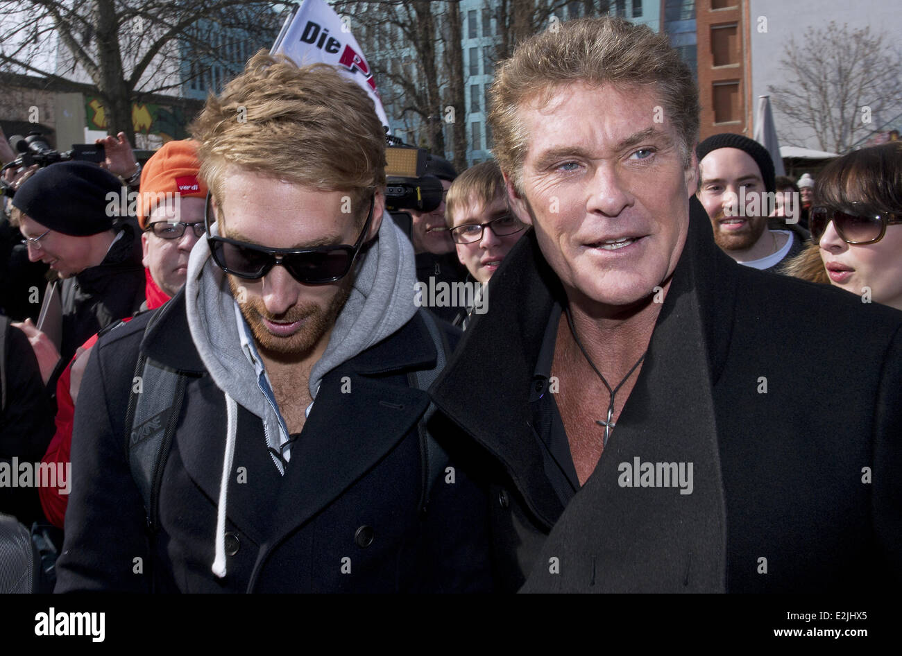 David Hasselhoff at a protest ralley against athe demolition of the ...