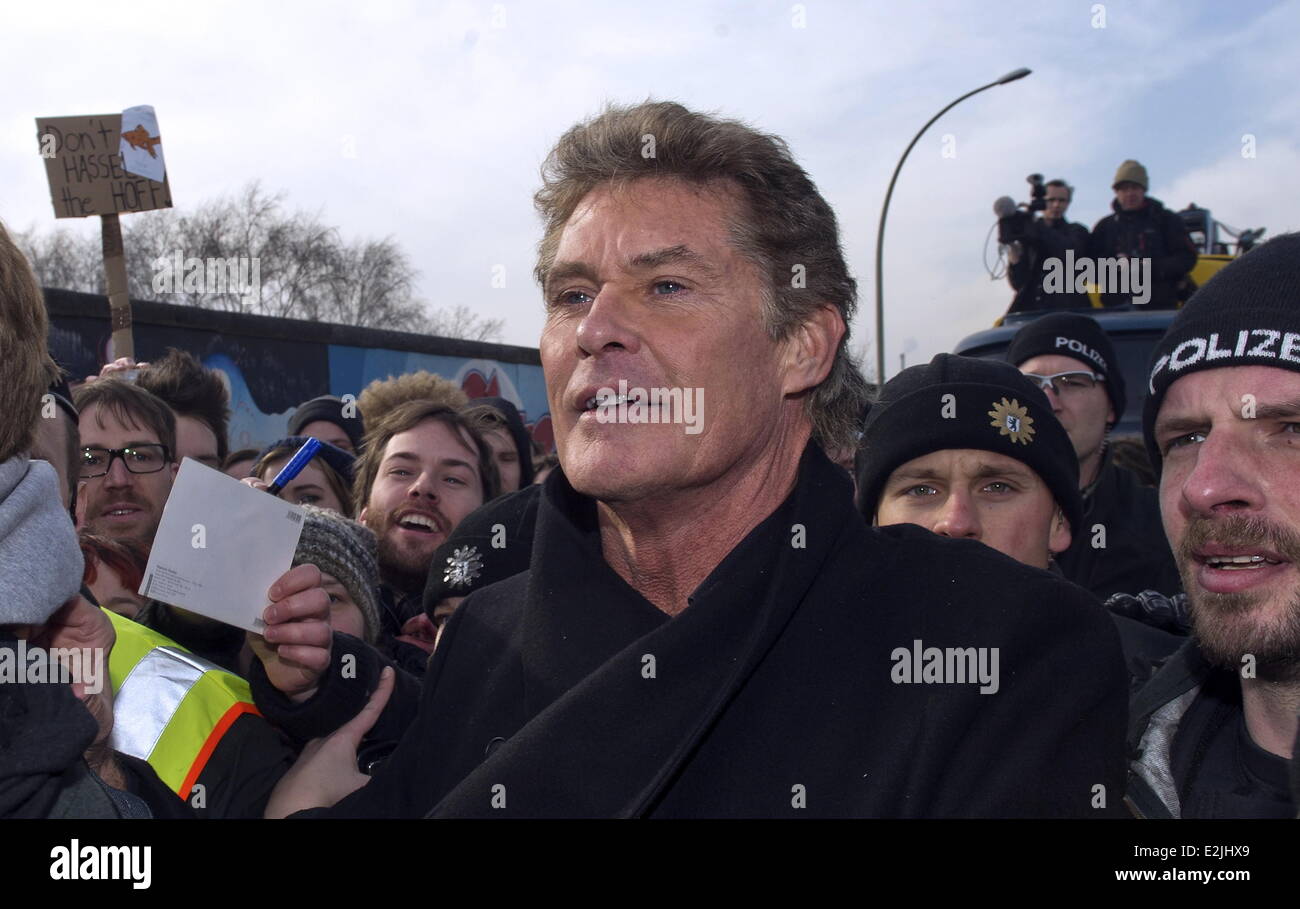 David Hasselhoff at a protest ralley against athe demolition of the ...