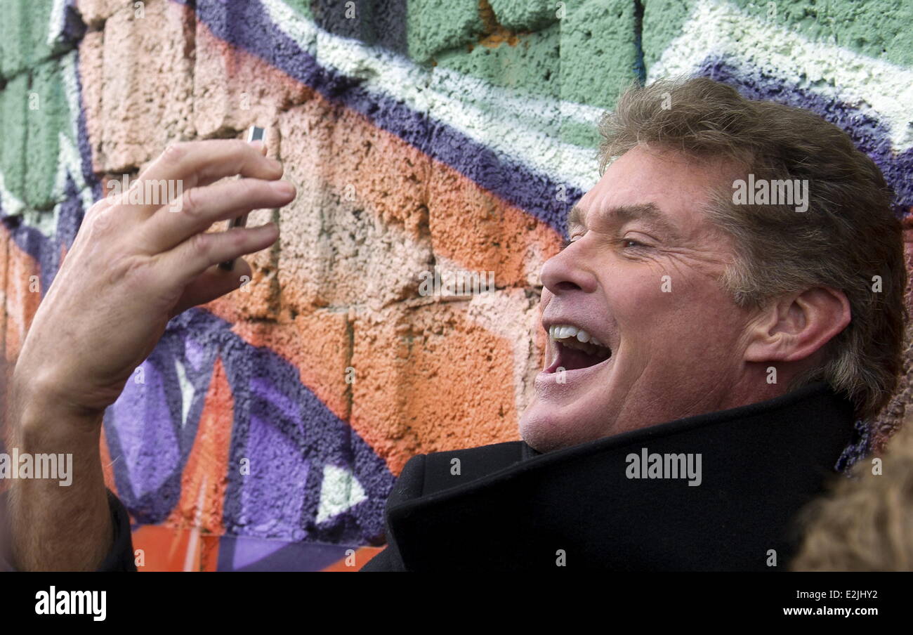 David Hasselhoff at a protest ralley against athe demolition of the ...