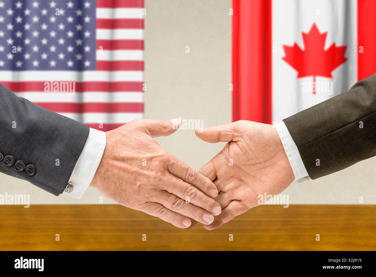 Usa canada shake hands hi-res stock photography and images - Alamy