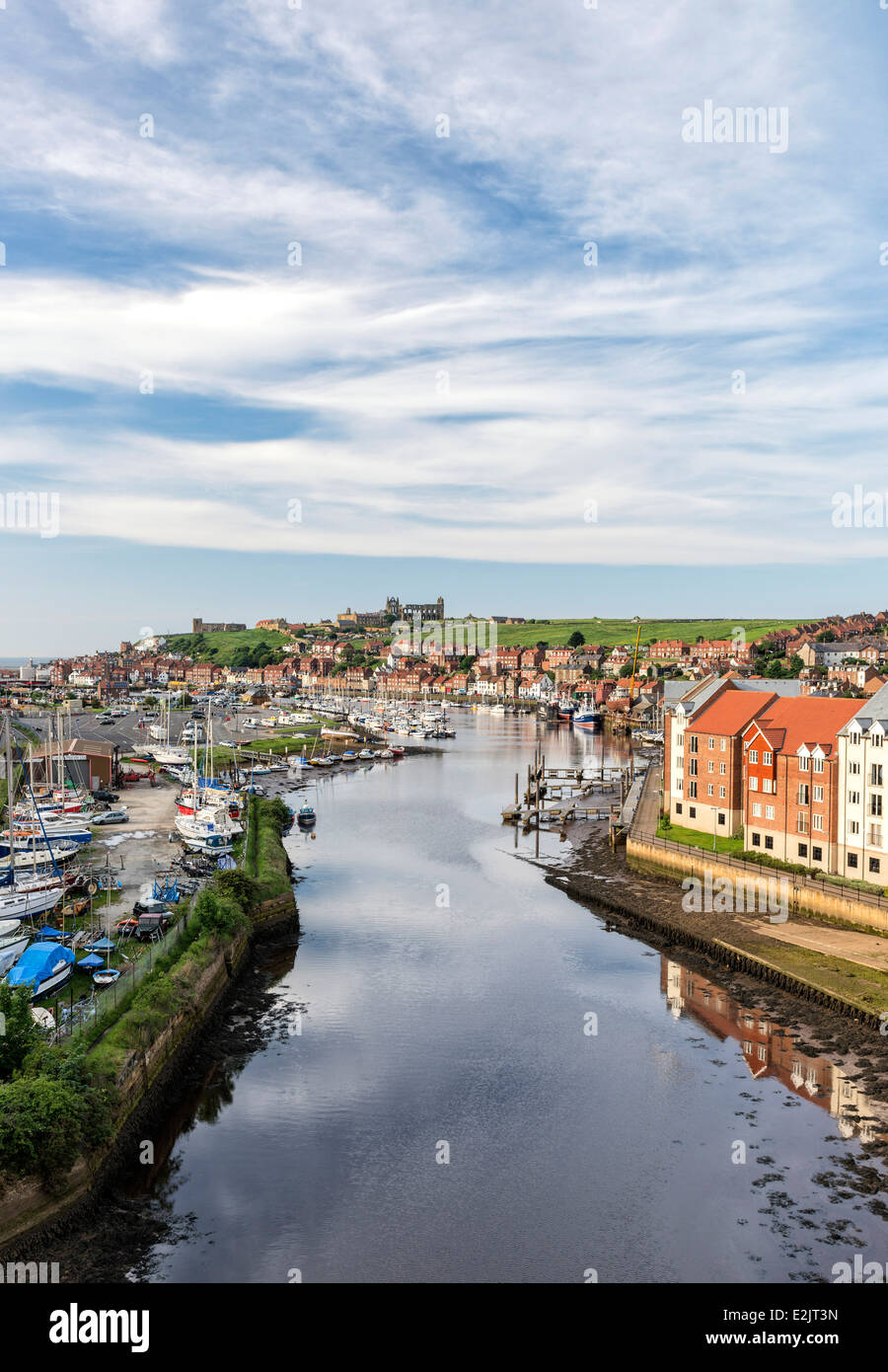 Whitby harbour from the new bridge Stock Photo - Alamy
