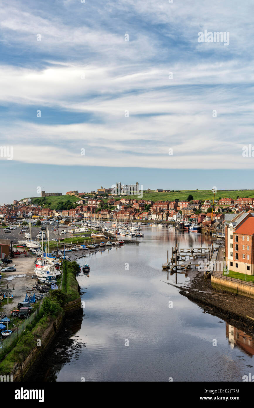 Whitby harbour from the new bridge Stock Photo - Alamy
