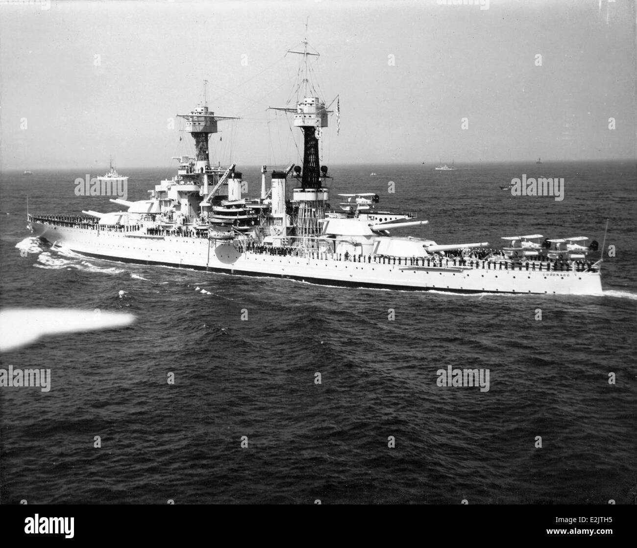 The USS Colorado (BB-45), a Colorado-class battleship, is seen passing ...