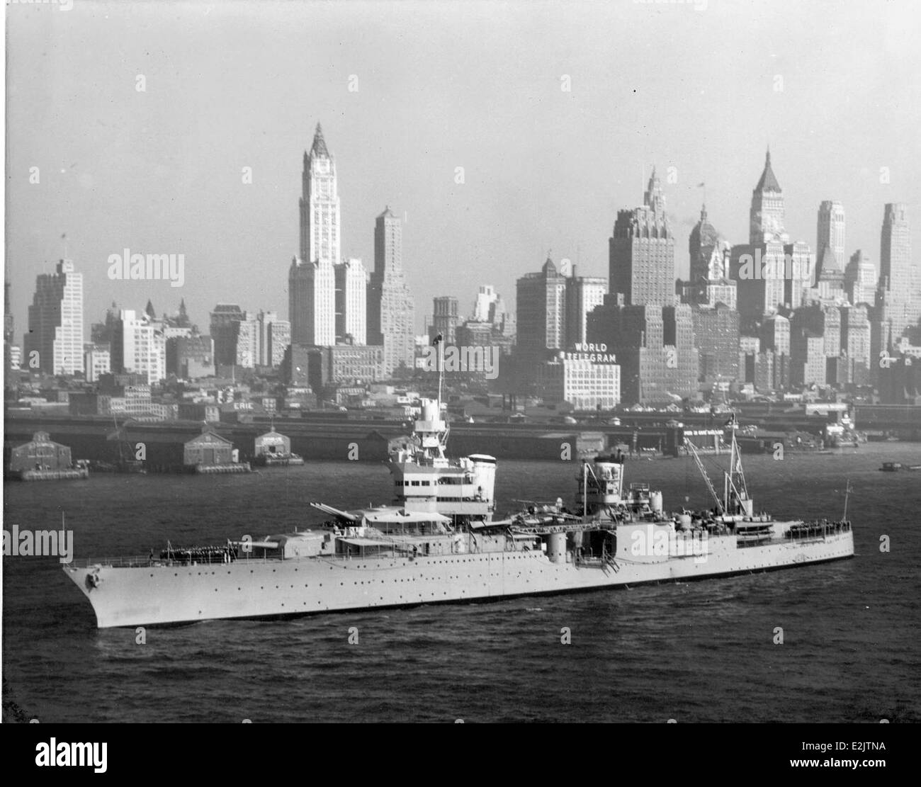 CA-35, USS Indianapolis, President aboard New York, 31May34 Stock Photo ...