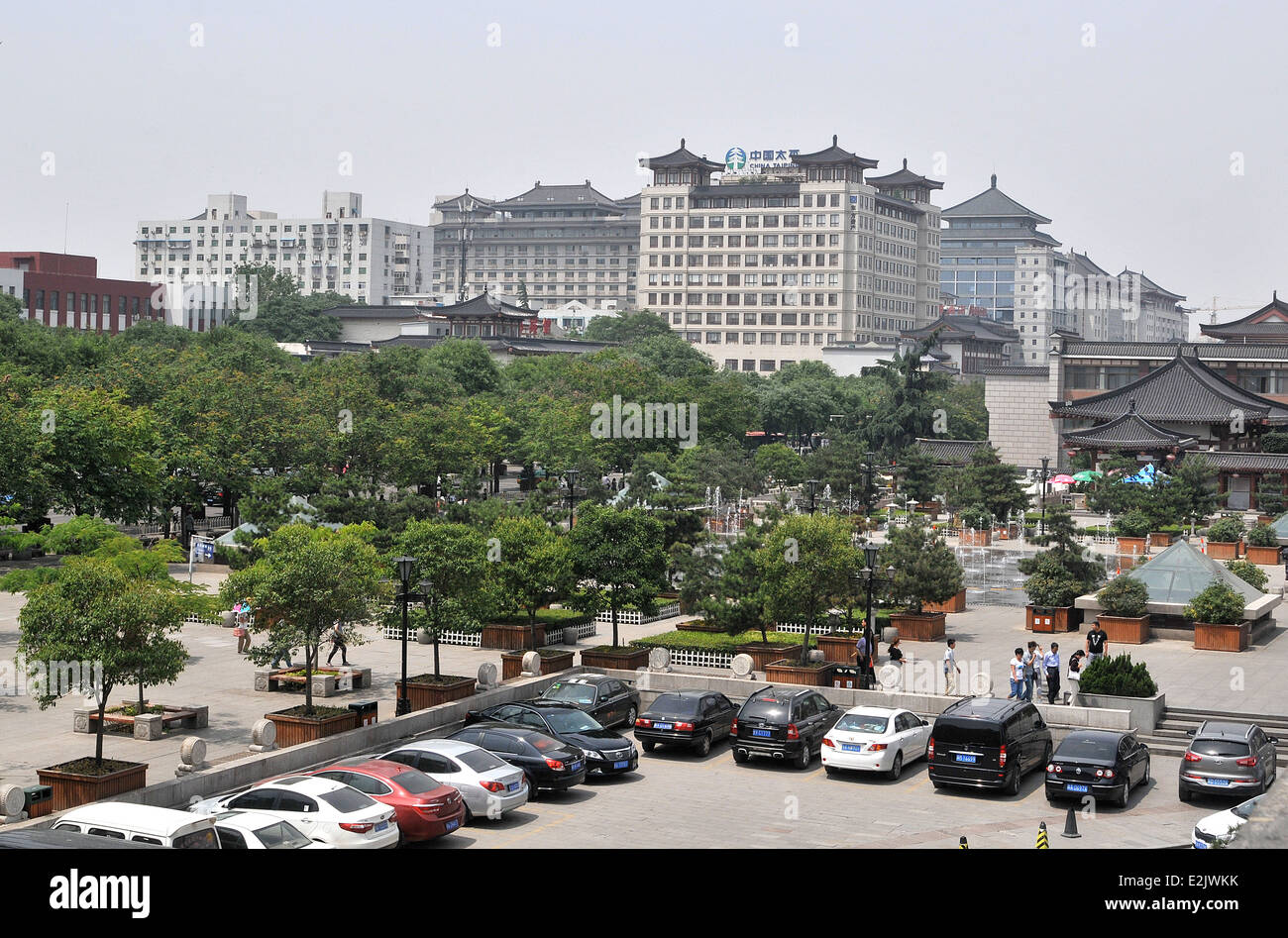 aerial view on square Xi"An China Stock Photo - Alamy