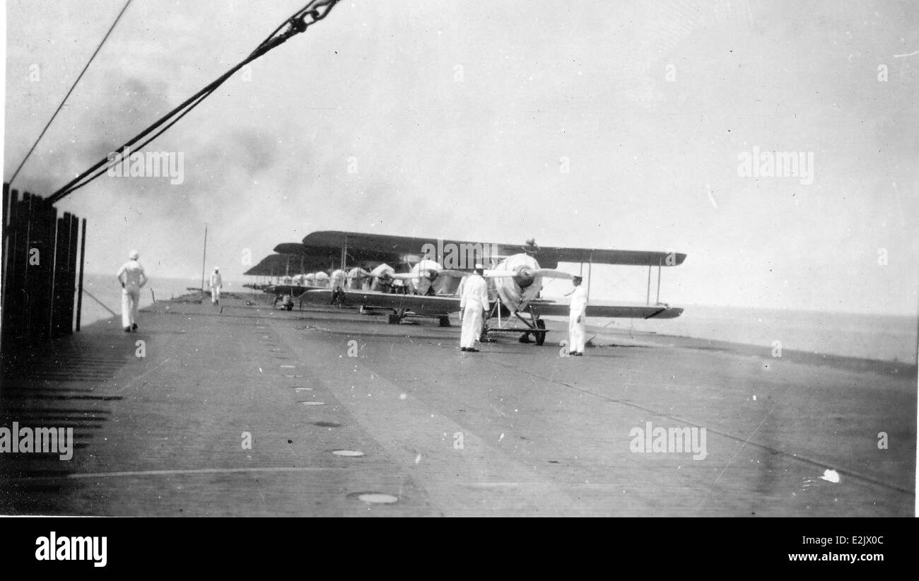 The USS Langley (CV-1), the first American aircraft carrier, is shown ...