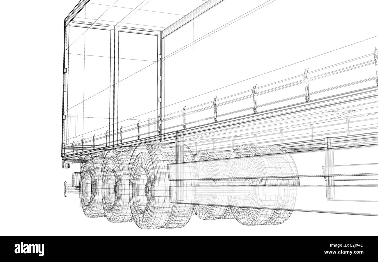Cargo Delivery Vehicle, body structure, wire model Stock Photo - Alamy