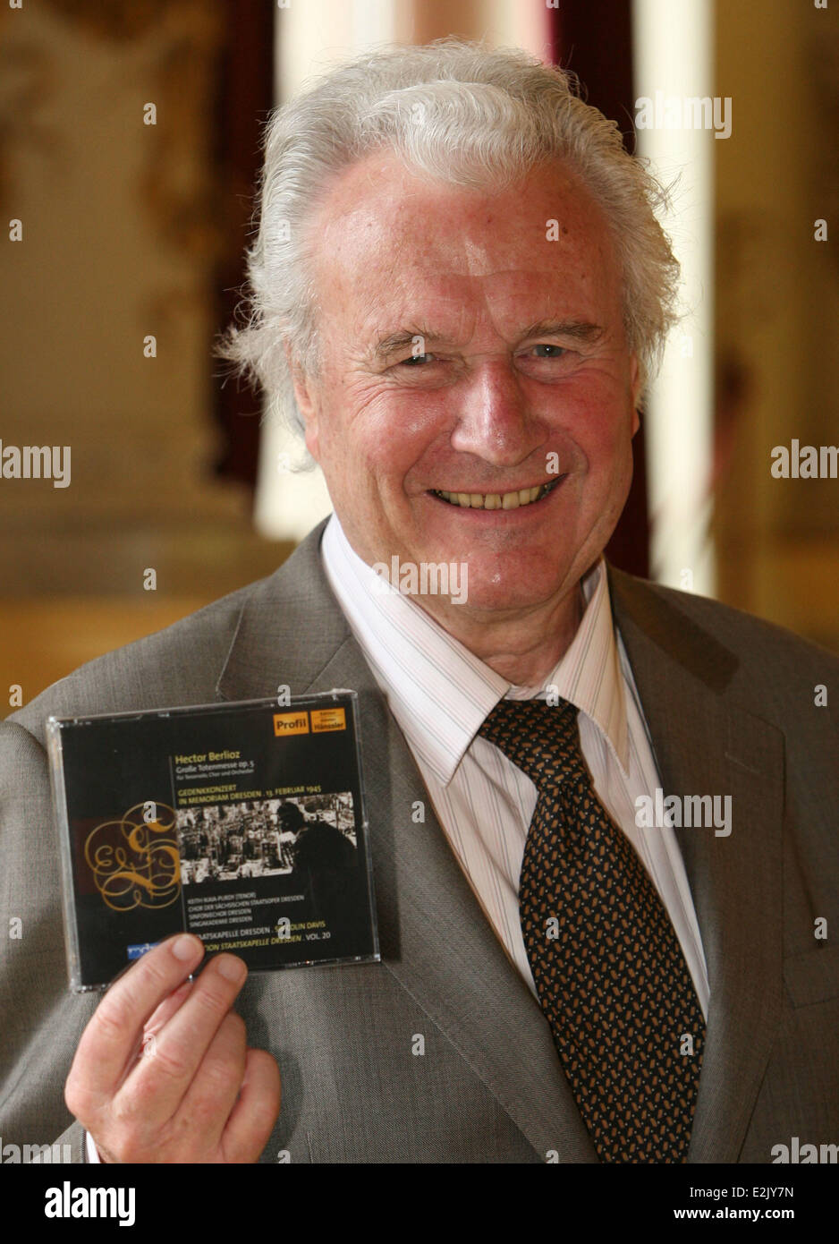 British conductor Sir Colin Davis at a portrait session at Semperoper ...