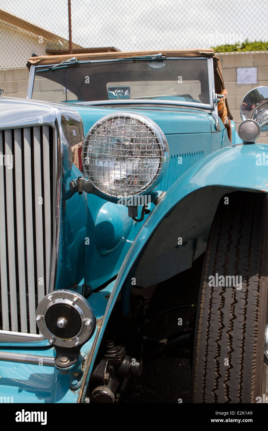 1949 MG TC Export British vintage car on display at a British car show ...