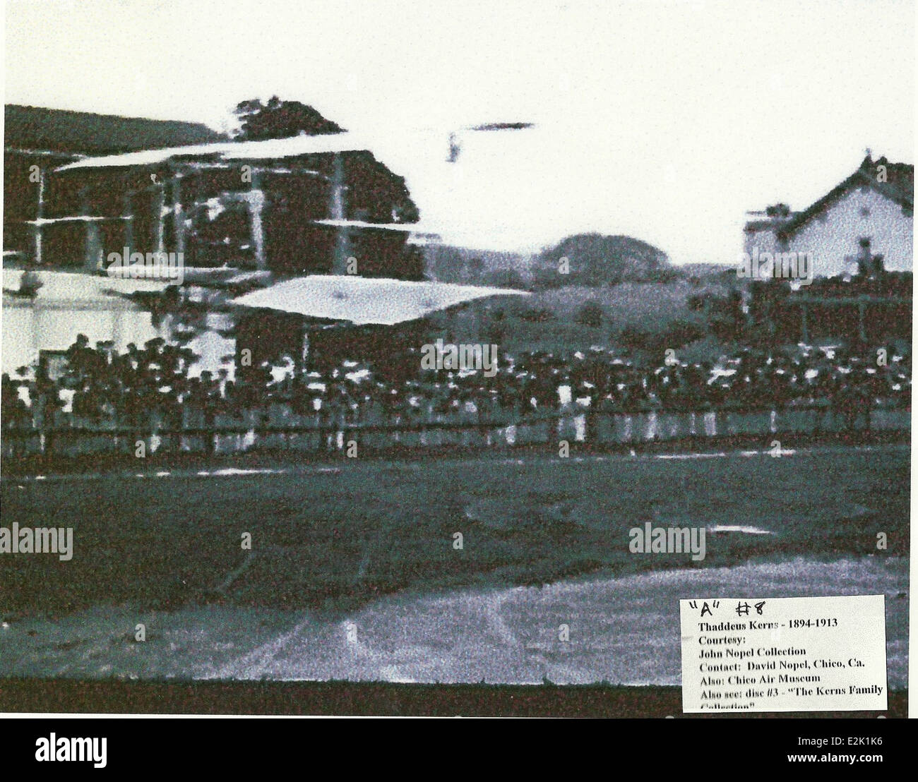 Thaddeus Kerns, a notable aviator, is captured in flight in this image ...