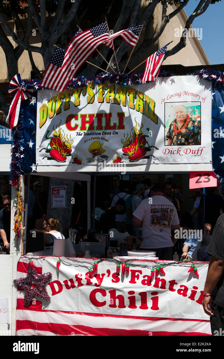 A competitors stall at a chili cook off at the Tustin street fair in ...