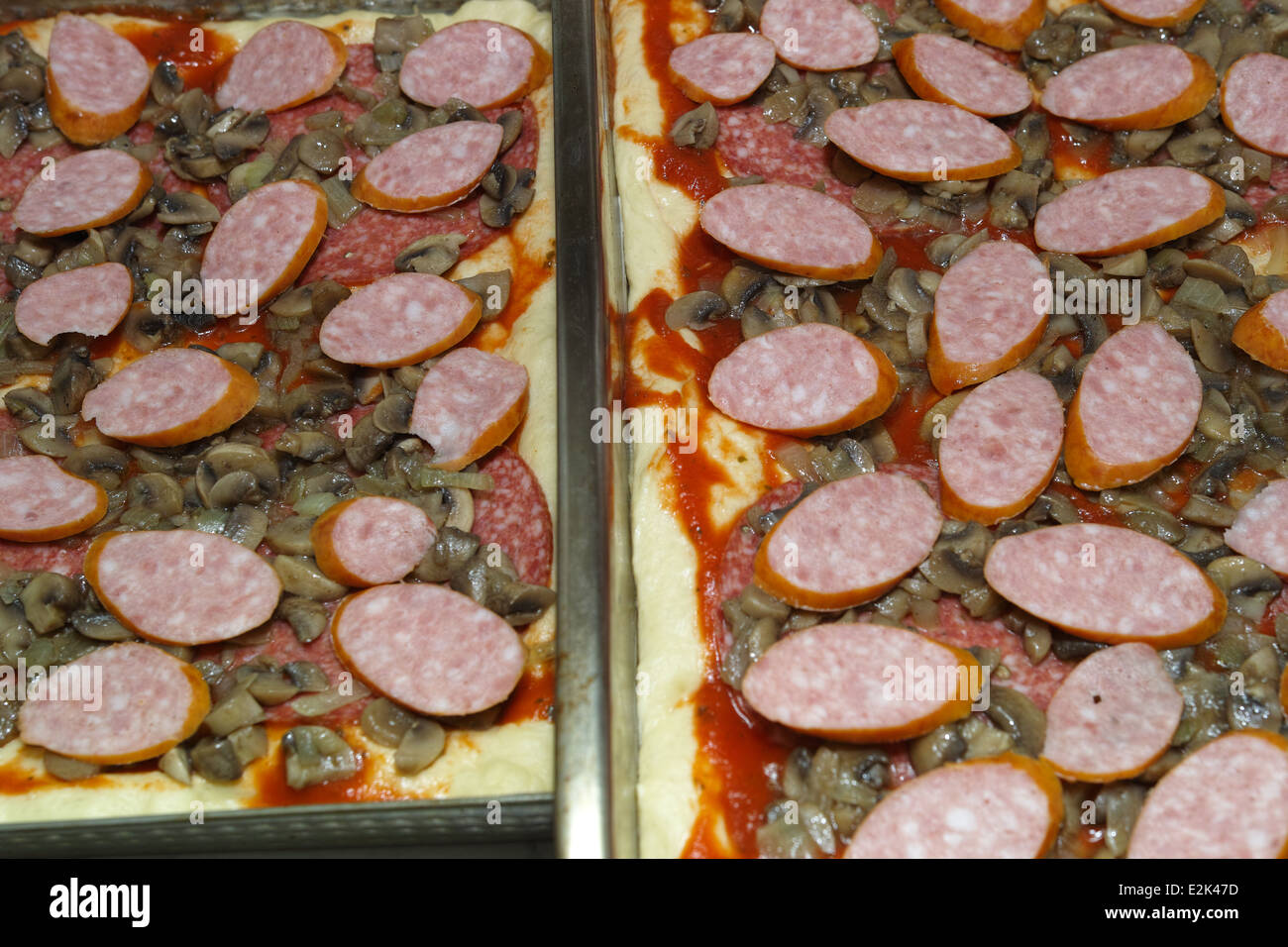 In the Polish kitchen. Preparing a delicious Home Pizza, Italian ...