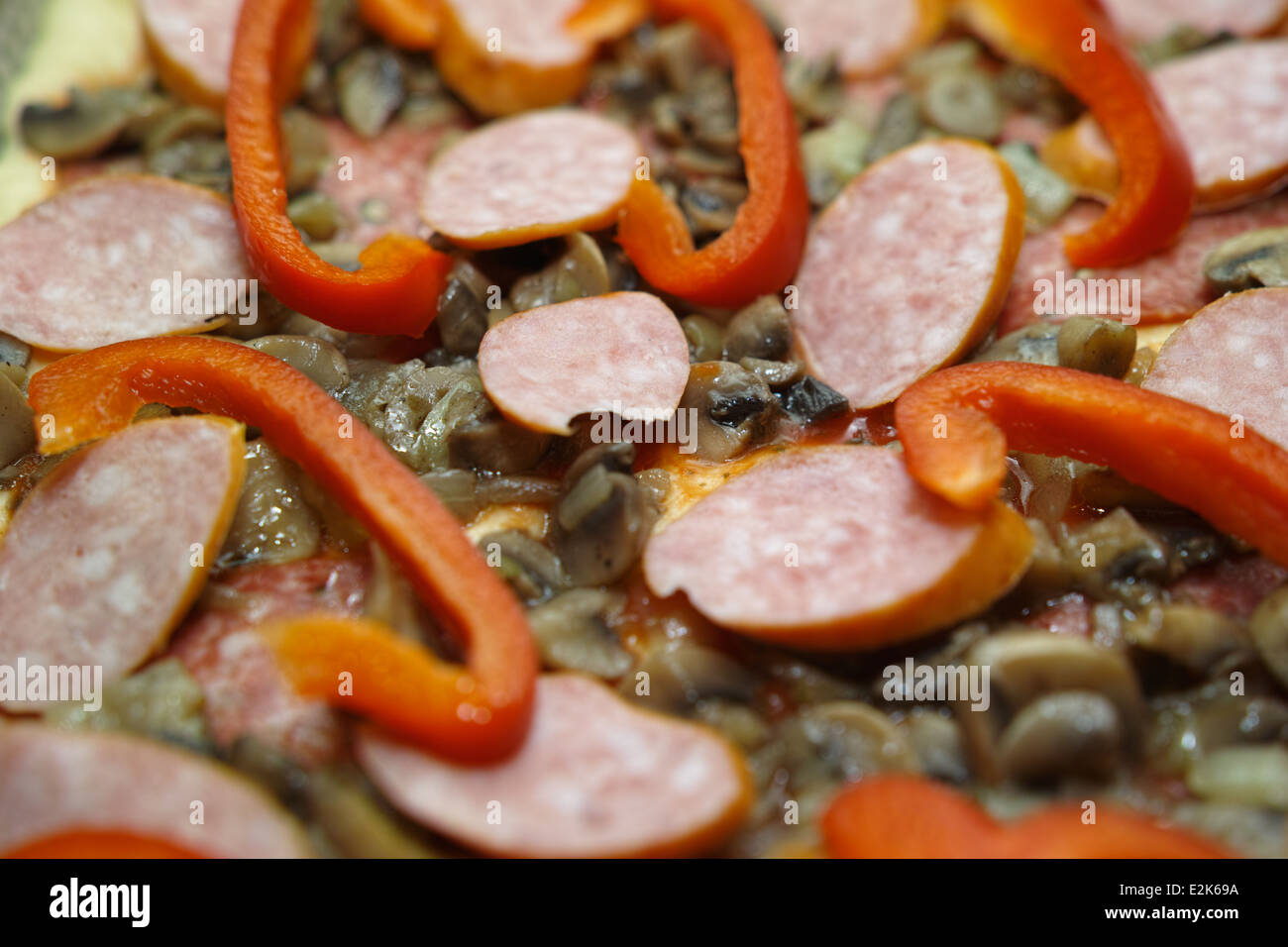 In the Polish kitchen. Preparing a delicious Home Pizza, Italian ...