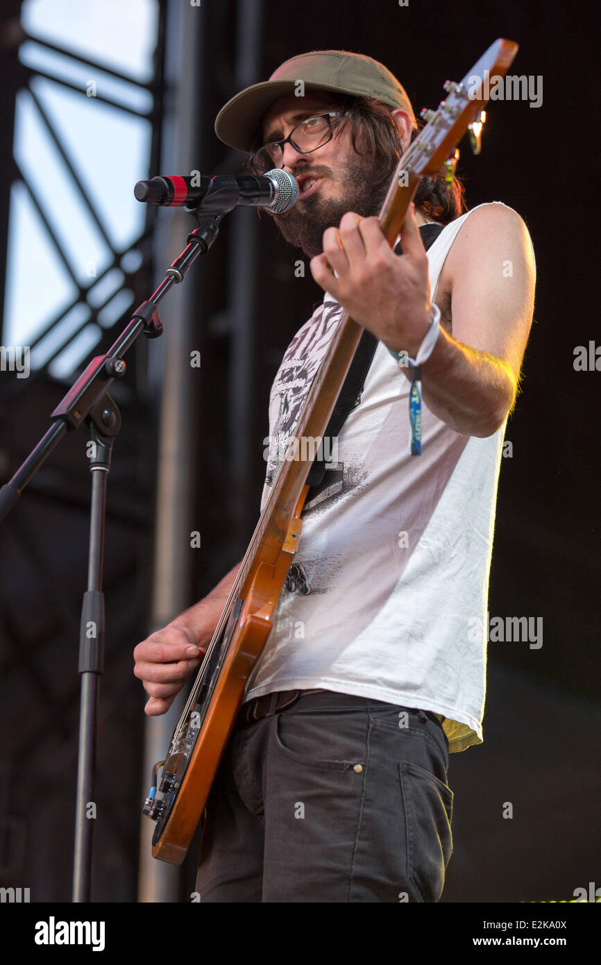 Dover, Delaware, USA. 19th June, 2014. Bassist BONES SLOANE performs ...